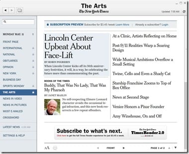 New York Times Reader 2.0 Launches