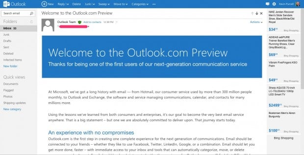 Outlook.com Replaces Hotmail and Windows Live with Clean Interface