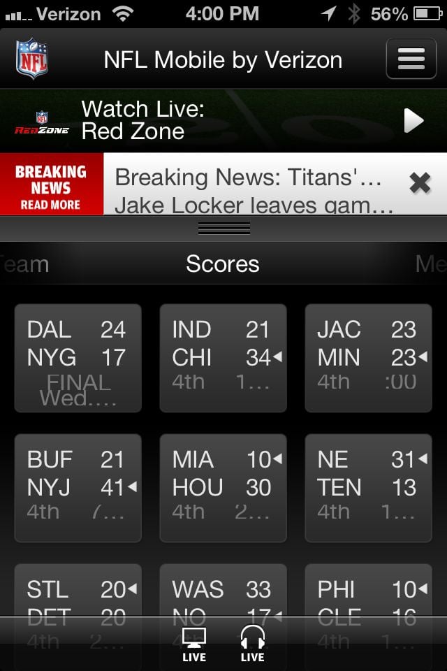 NFL Mobile 12: Watch Live NFL Games and RedZone on the iPhone