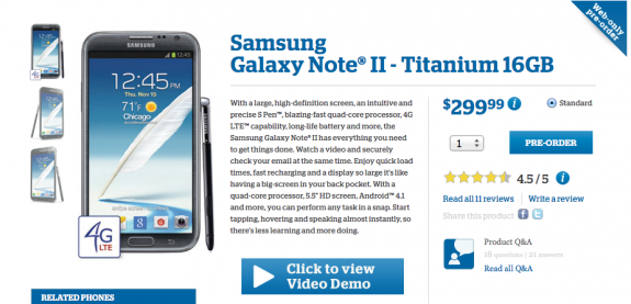 Samsung Galaxy Note 2 U.S. Release Date by Carrier