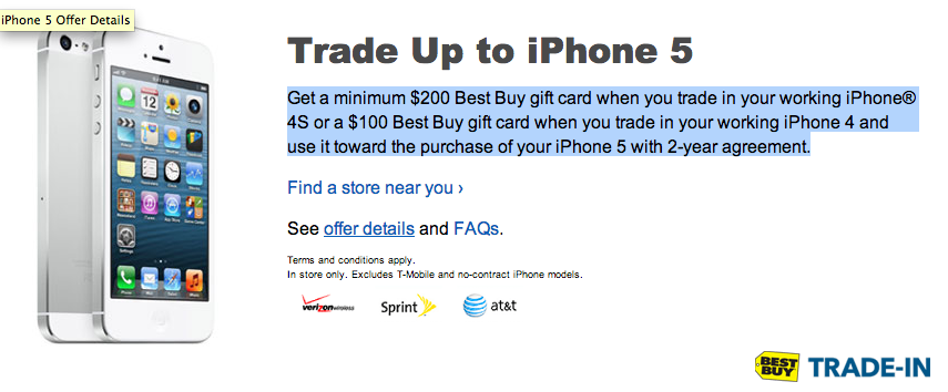 Best Buy Offers Free iPhone 5 with iPhone 4S Trade-In