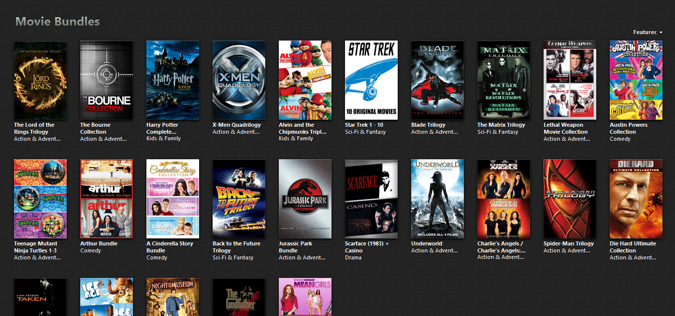 iTunes Dazzles With Steep Discounts on Blockbuster Movie Bundles