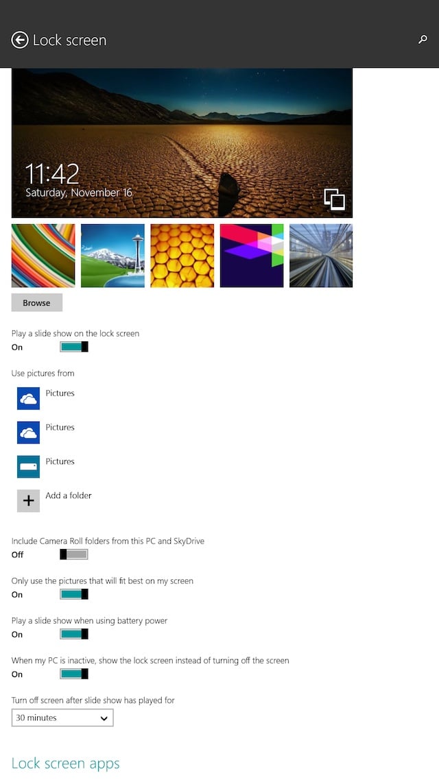 How To Set Up a Slide Show on the Surface 2 Lock Screen