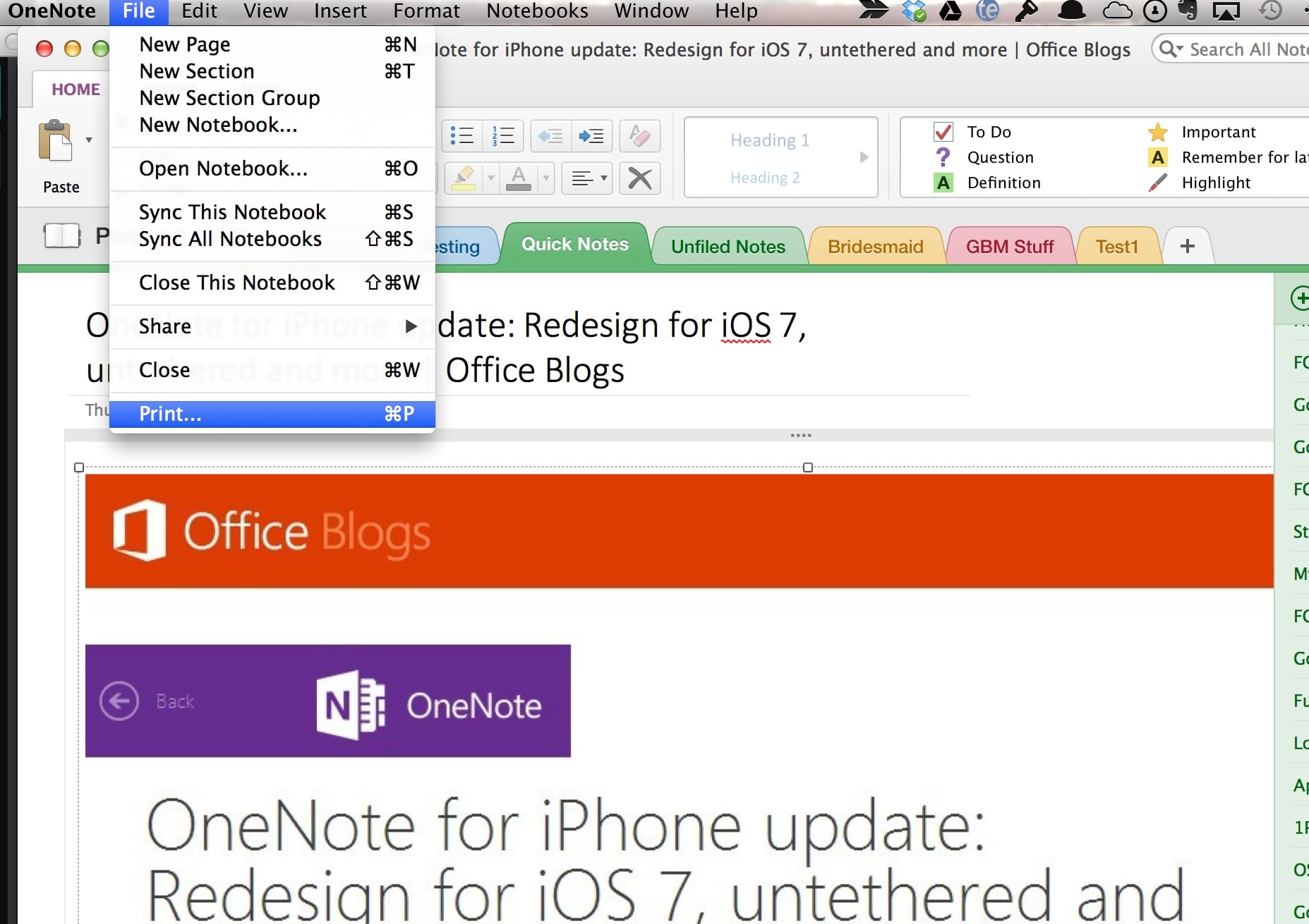 Microsoft Updates OneNote for iPhone and Mac