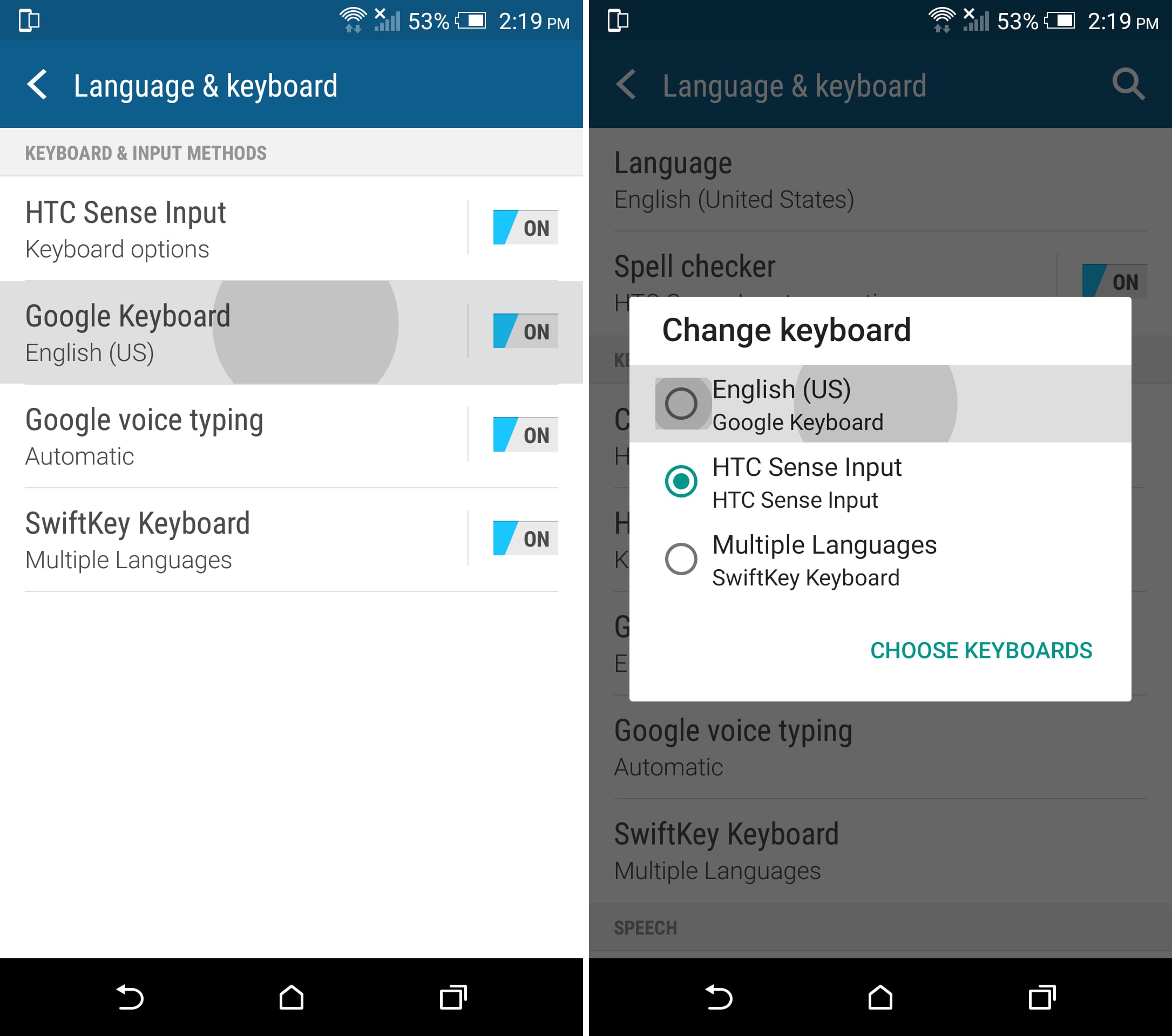 How to Change the HTC One M9 Keyboard