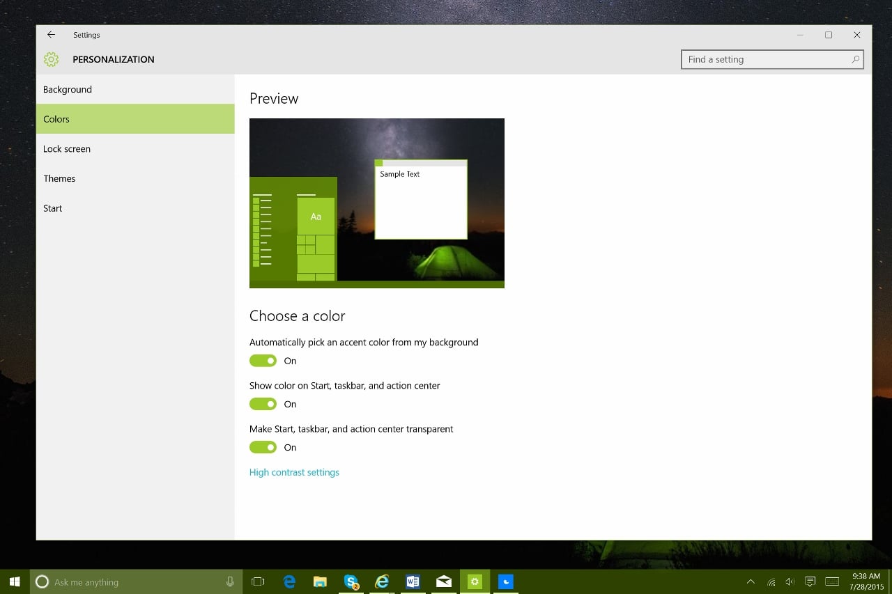How to Add a Background and Colors to Start in Windows 10