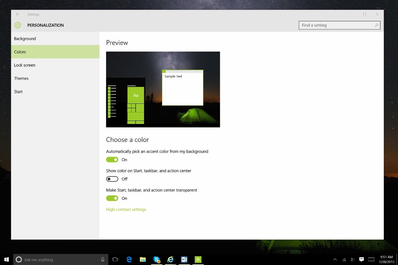 How to Add a Background and Colors to Start in Windows 10