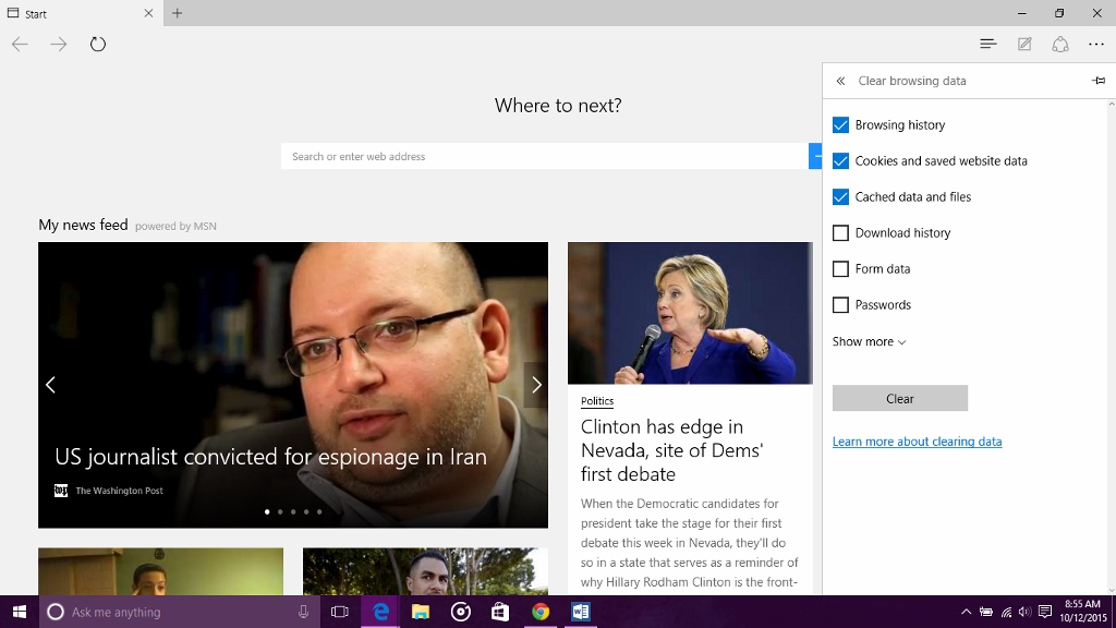 How to Delete Windows 10 Browser History
