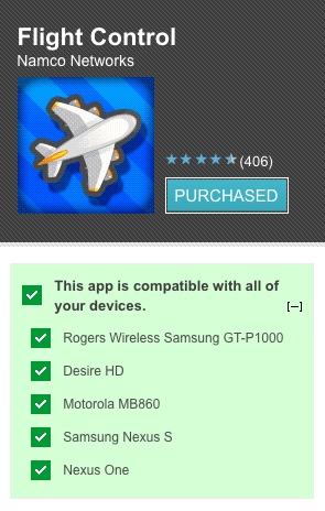 Android Market Now Shows Device Compatibility
