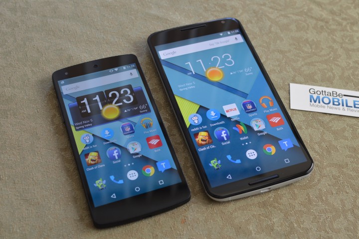 Nexus 6 vs Nexus 5: Size Comparison