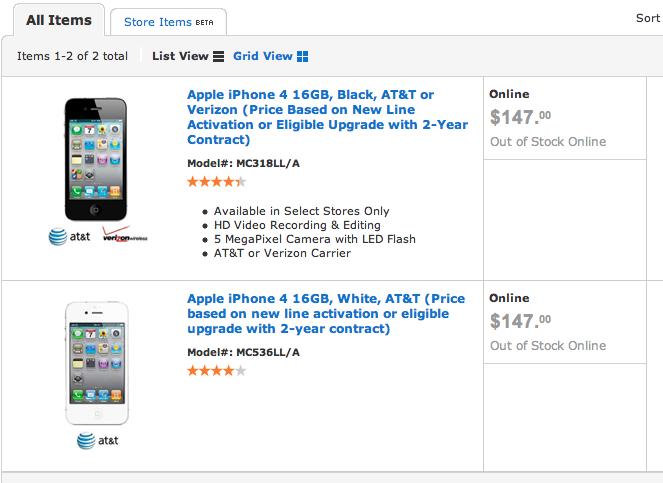 iPhone 4 Rolled Back to $147 at Walmart